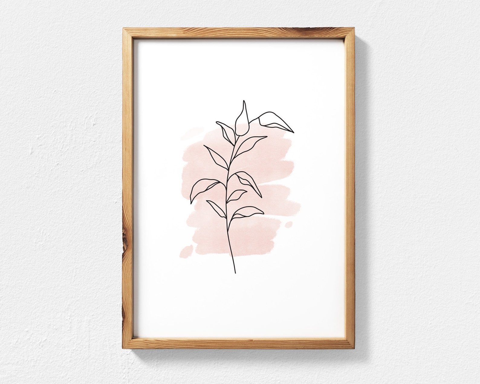 3 Piece Flower Line Drawing Triptych Featuring Pastel Pink - Etsy Australia