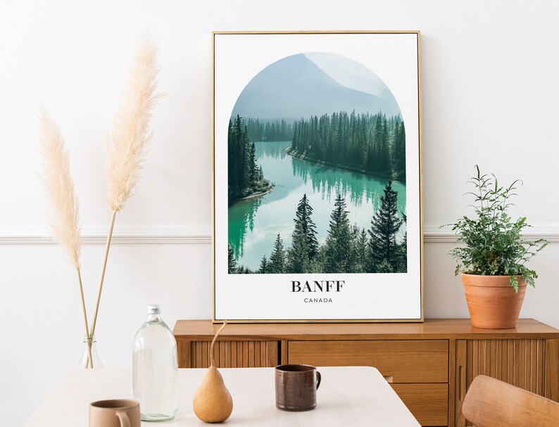 Banff Destination Poster, Travel Aesthetic Wall Art, Canada Travel Art ...