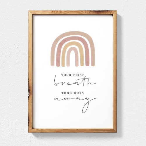 Your First Breath Took Ours Away Quote Art Set of 2 Prints - Etsy