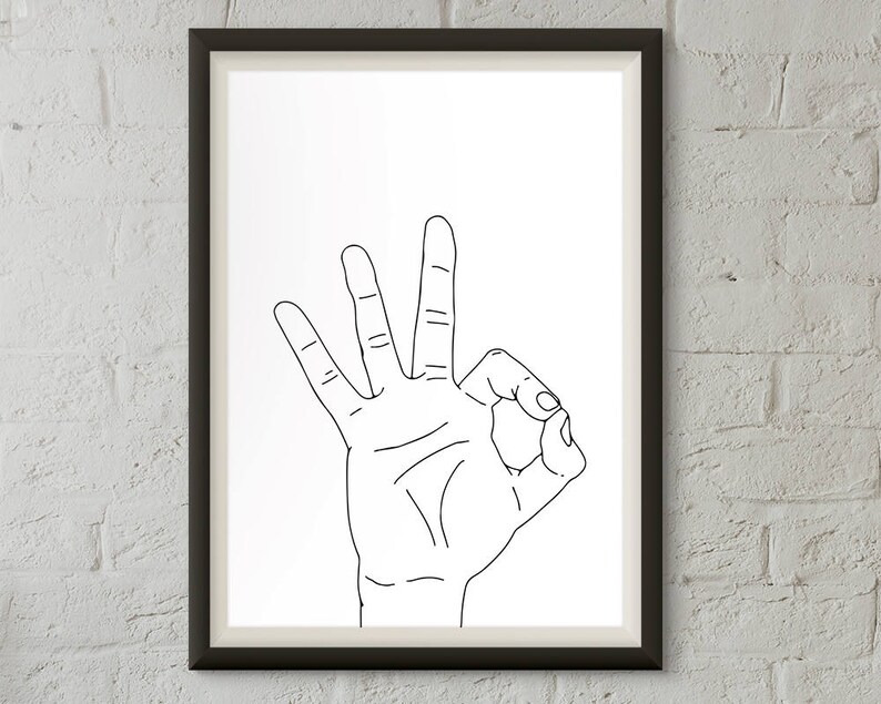OK Hand Signal Printable Wall Art Okay Hand Gesture Print - Etsy Australia