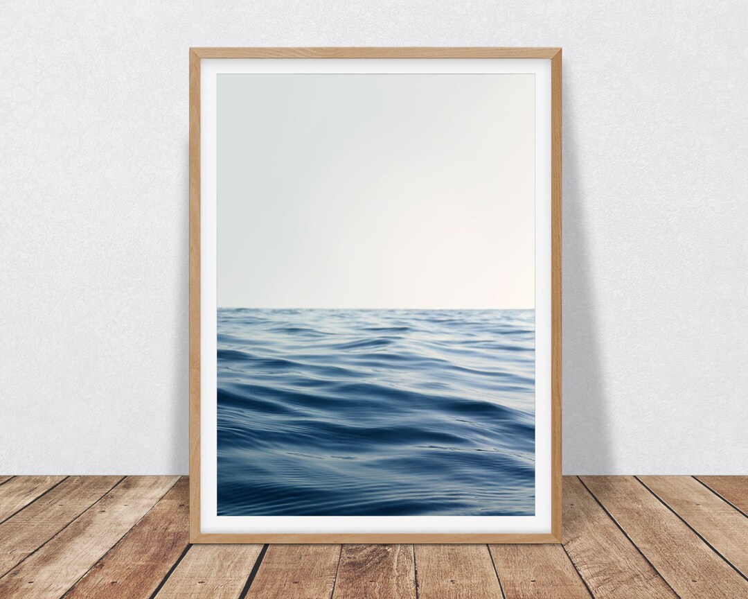 Ocean Print Navy Blue Coastal Wall Art, Ocean Photography Beach Decor ...