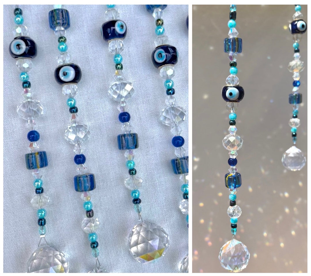 Evil Eye Protection Suncatcher- Glass Light Catcher Rainbow Maker ...