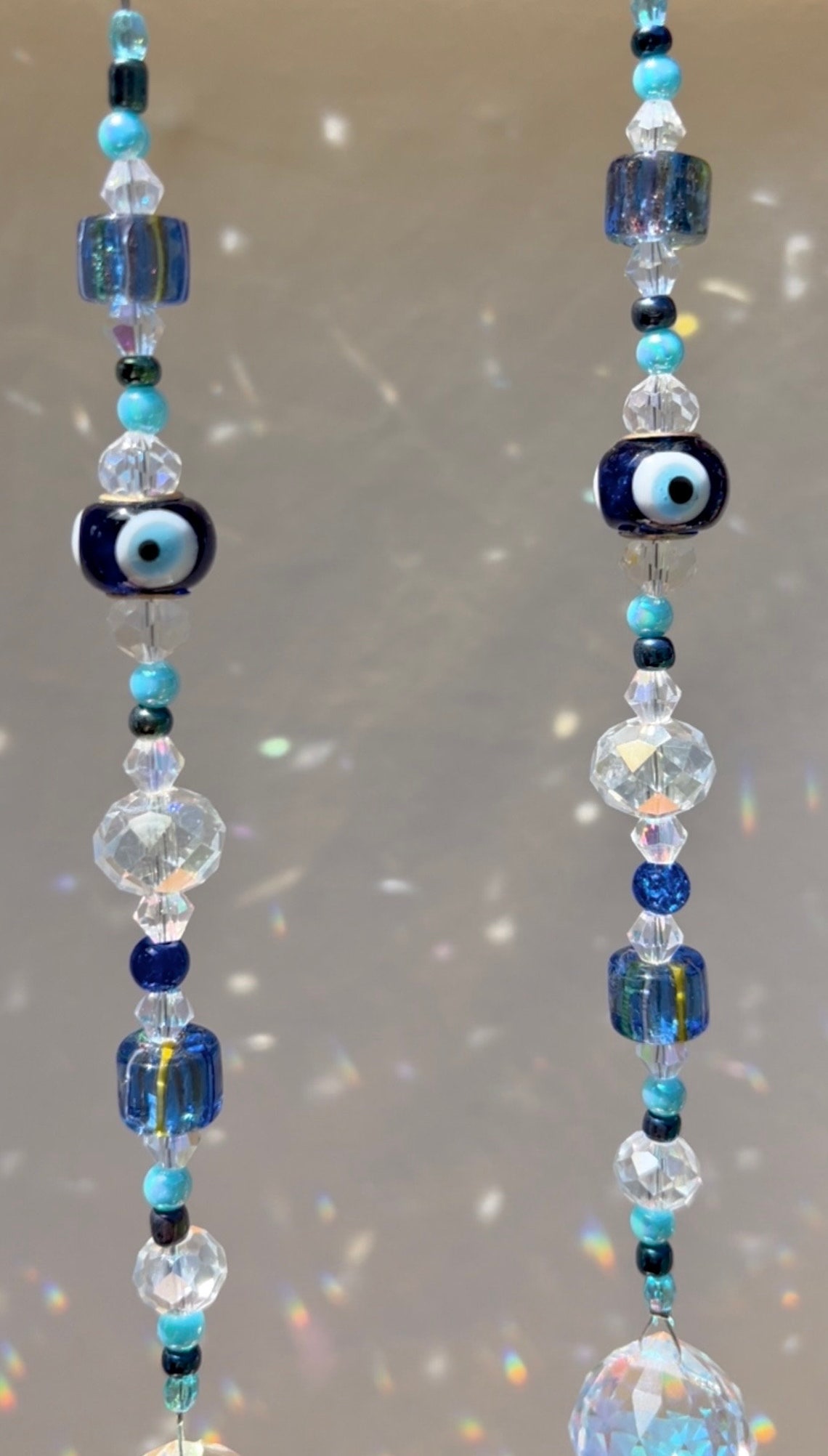 Evil Eye Protection Suncatcher- Glass Light Catcher Rainbow Maker ...