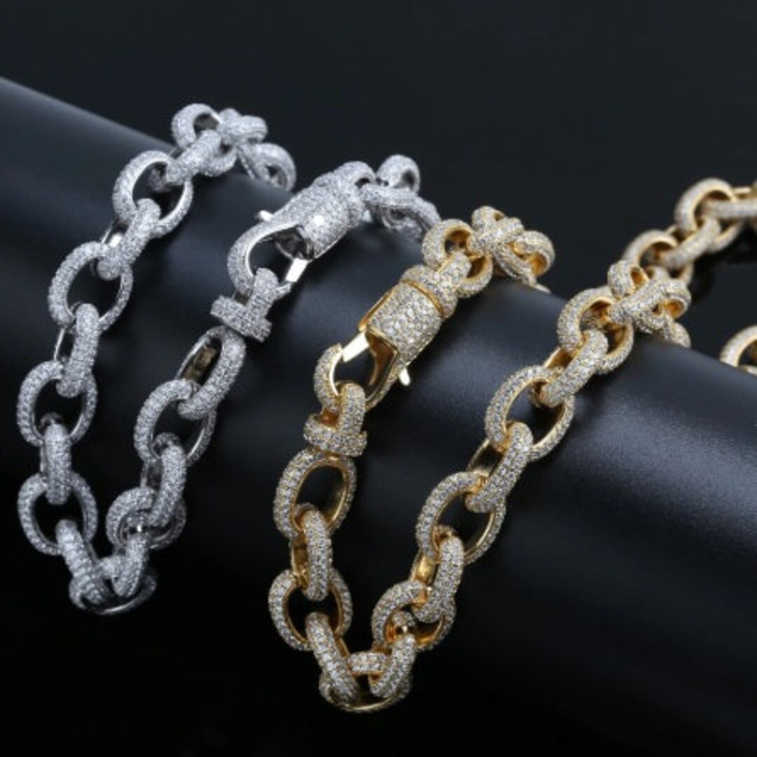 15mm Wide Braided Link Chain Necklace With Brilliant AAA CZ - Etsy