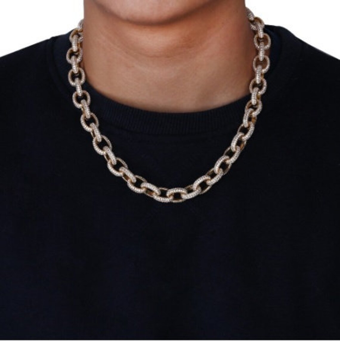 15mm Wide Braided Link Chain Necklace With Brilliant AAA CZ - Etsy