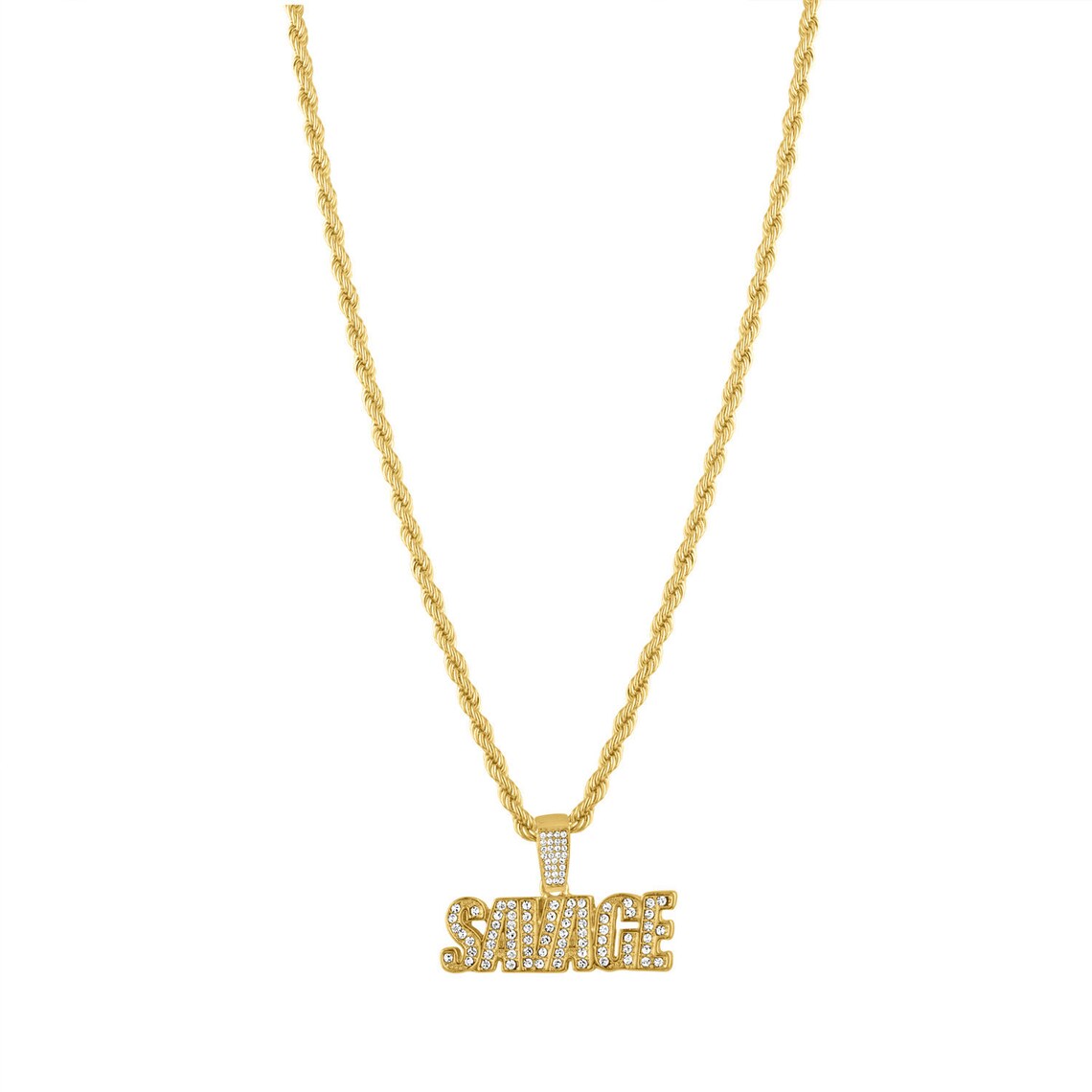 Savage Pendant on 24 Inch Gold Plated Rope Chain - Etsy