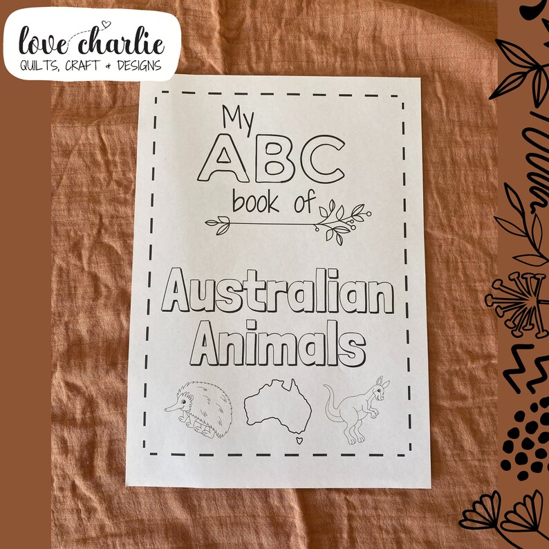 Australian Animals ABC Colouring in A4 Pages - Baby Showers, Kids ...