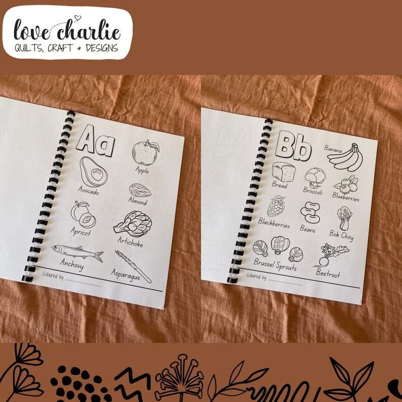 ABC of Food Colouring in - 26 A4 Pages - Baby Showers, Kids, Preschool ...