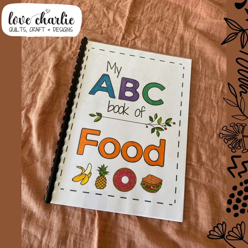 ABC of Food Colouring in 26 A4 Pages Baby Showers Kids - Etsy