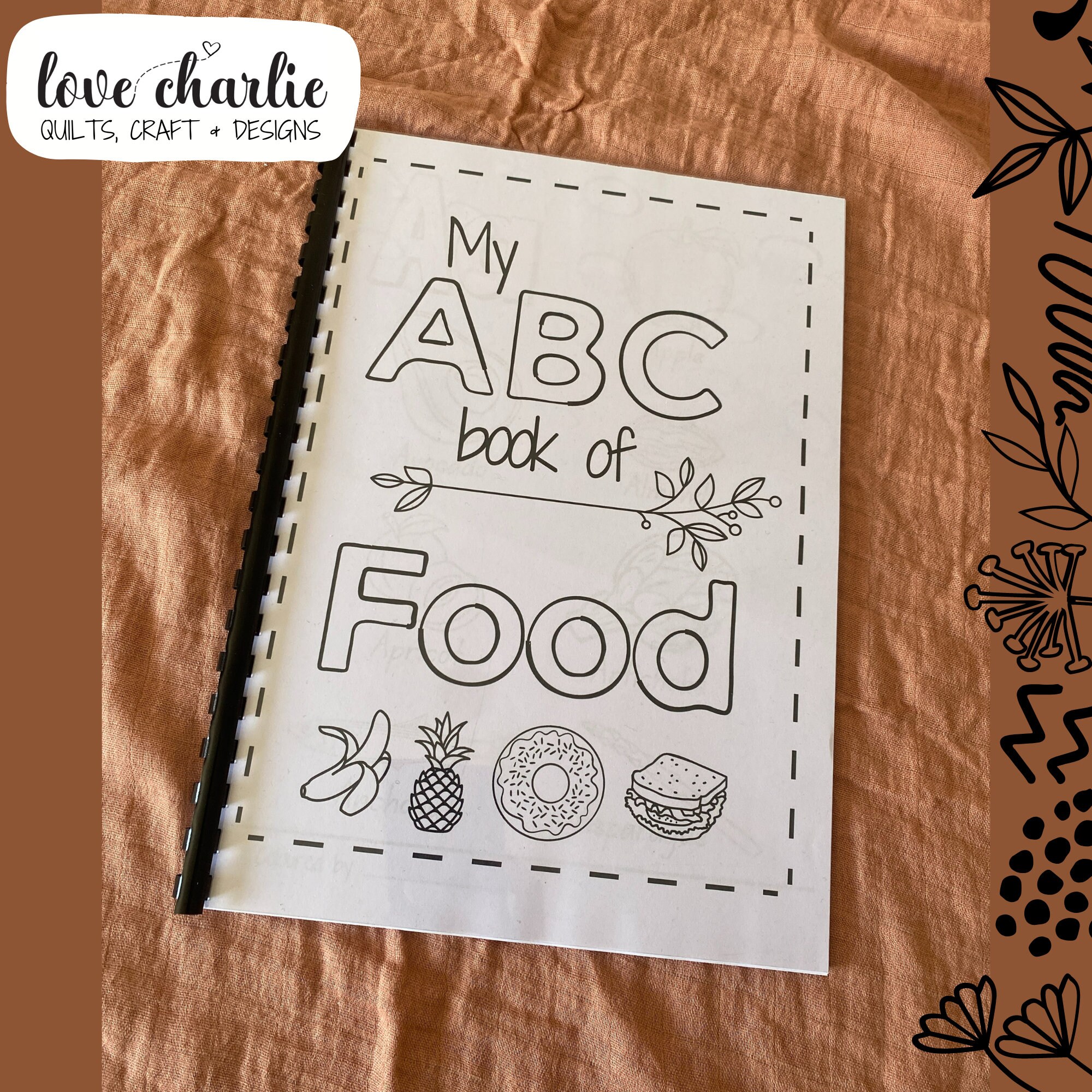ABC of Food Colouring in 26 A4 Pages Baby Showers, Kids, Preschool ...