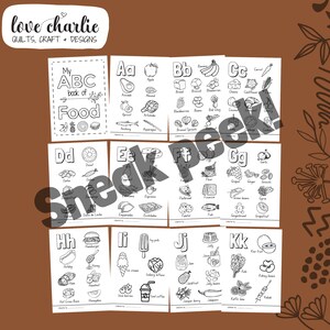ABC of Food Colouring in - 26 A4 Pages - Baby Showers, Kids, Preschool ...