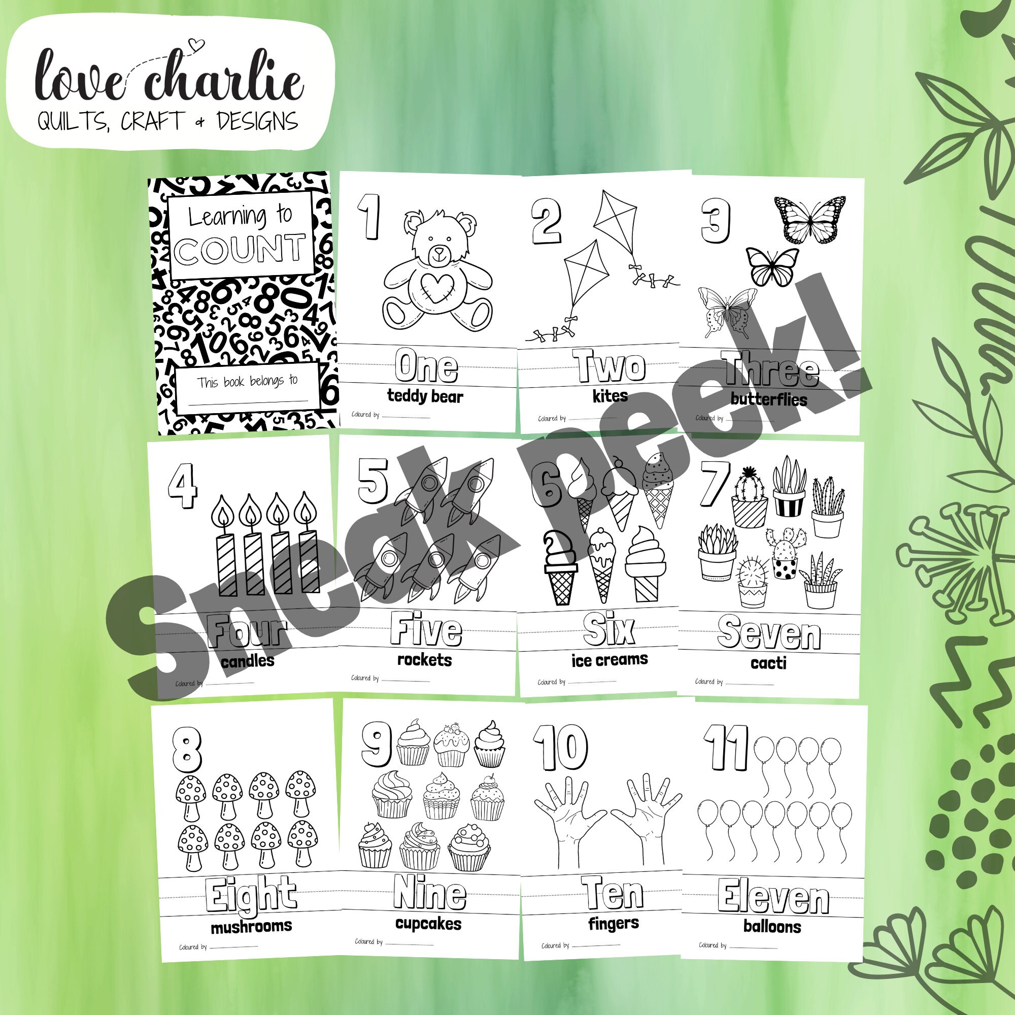 Learn to Count 1 to 20 Colouring in A4 Pages Baby Showers, Kids ...