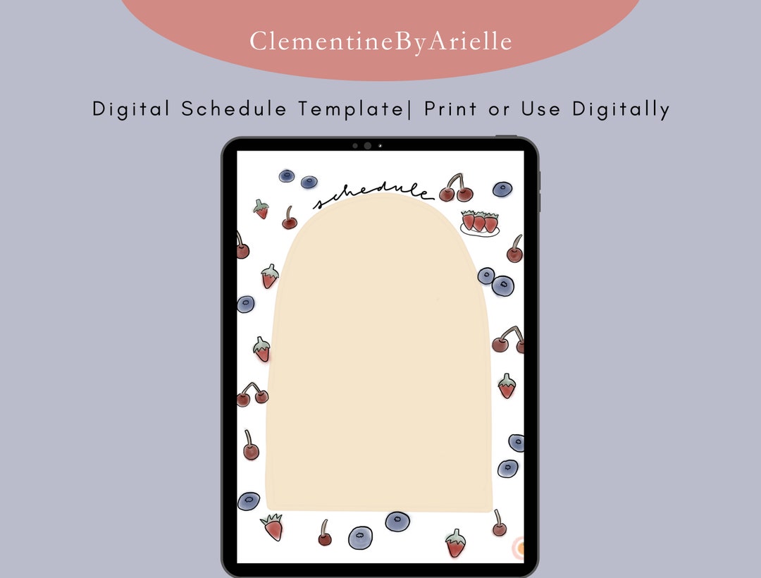Digital Schedule Template - Goodnotes Download, Digital Planner ...
