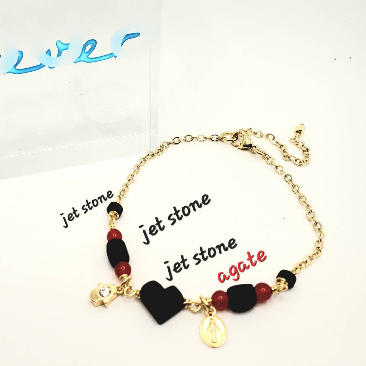 Cute Azabache Bracelet Jet Stone Charm Protection Jewelry - Etsy