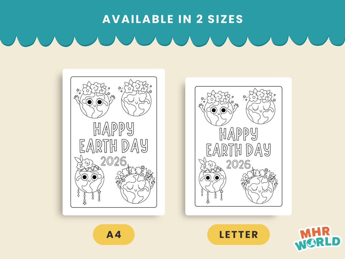 6 Earth Day Coloring Pages, Wall Posters, Homeschool Preschool ...