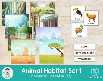 Animal Habitat Cards - Etsy
