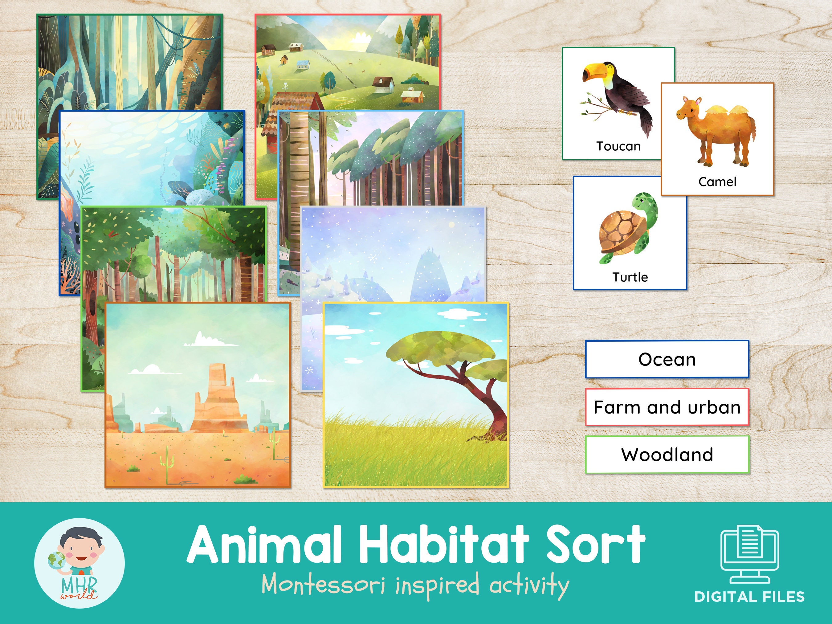 Animal Habitat Sorting Cards and Mat Activity Montessori-inspired ...