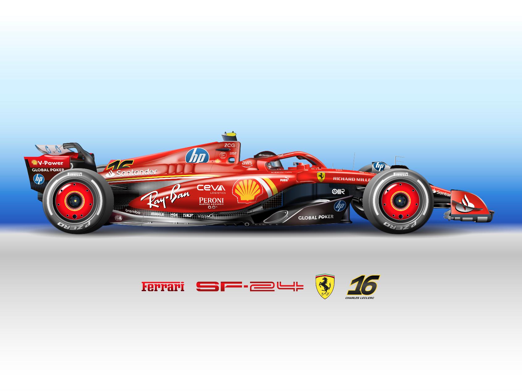 Ferrari SF 24 Charles Leclerc G.P. Monza Italy - 2024 - Formula 1 - Etsy