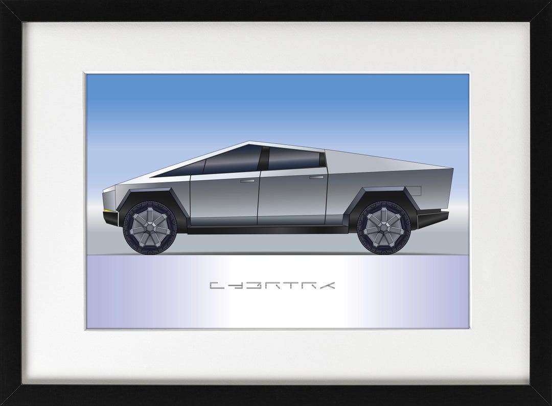 Tesla Model Cybertruck Car, Year 2019, Image for Posters or Digital ...