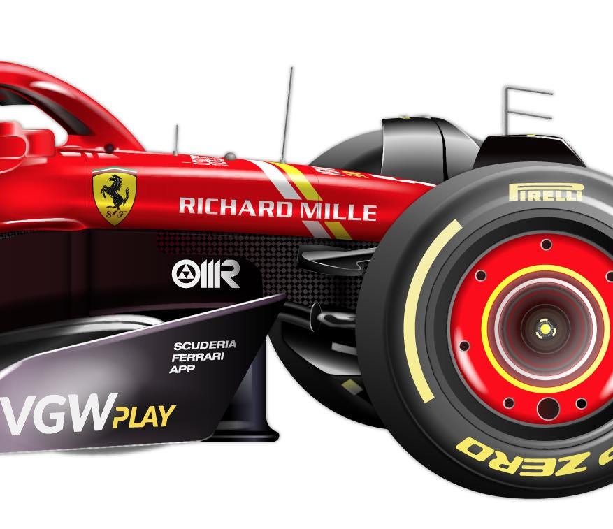 Ferrari SF 24 Formula 1 Number 16 Charles Leclerc and Number 55 Carlos ...