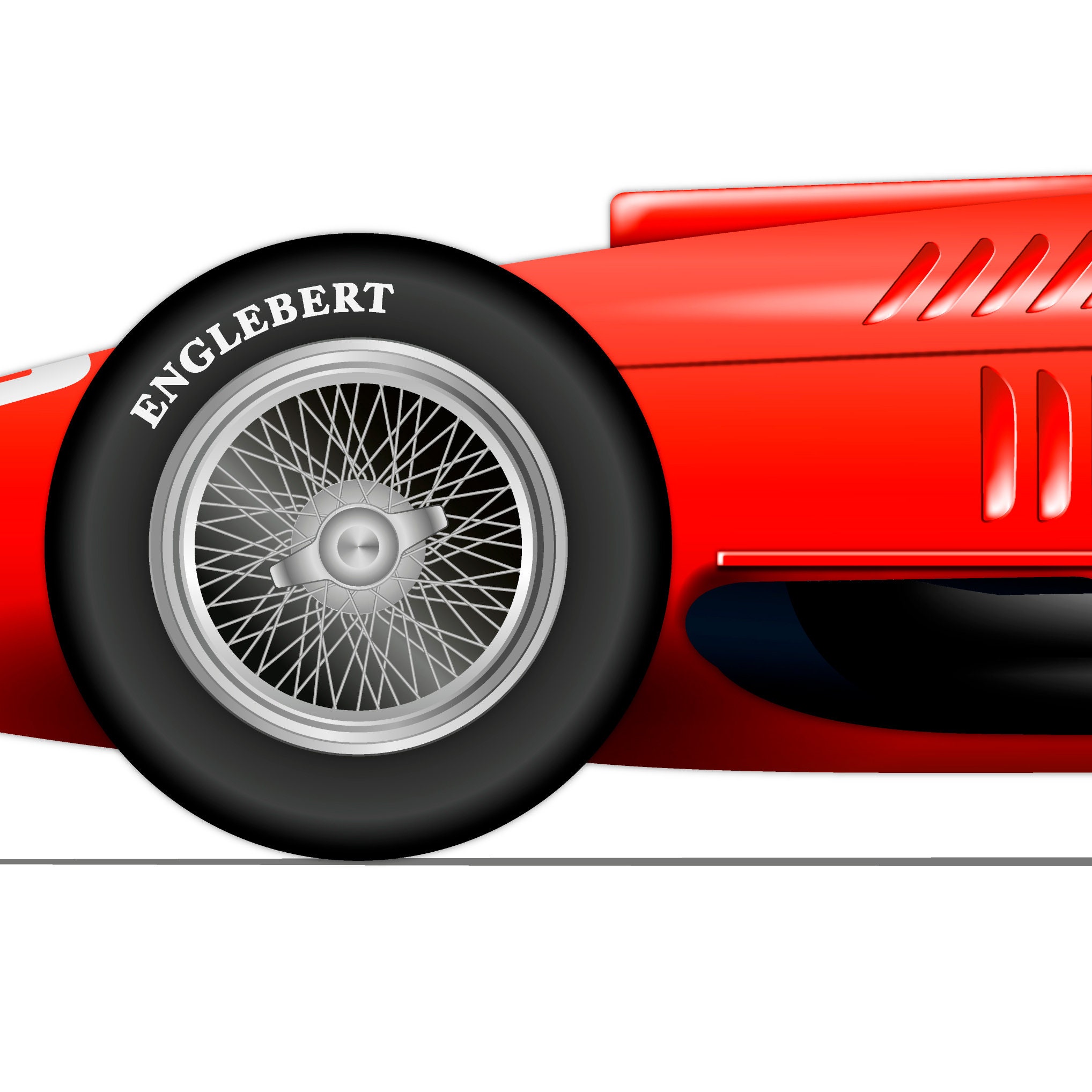 Ferrari 801 F1, Year 1956, Vintage Sport Car Formula One Illustration ...