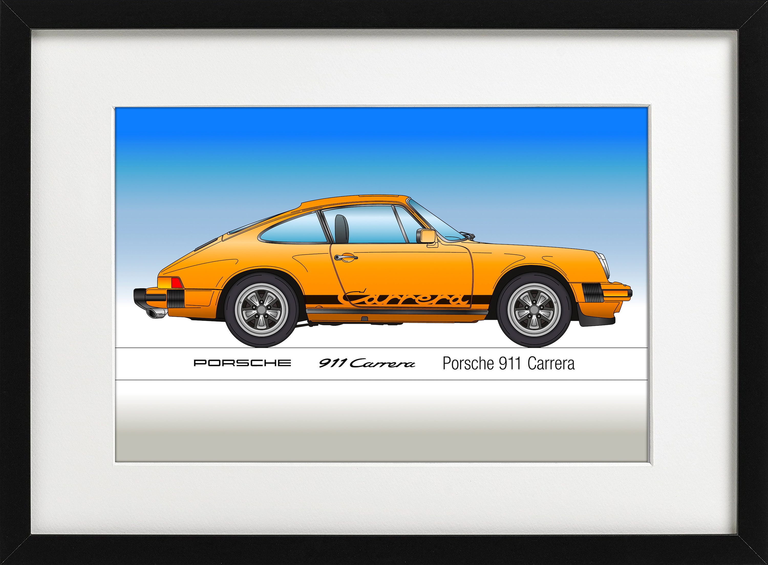 Porsche 911 Carrera Vector Illustration - Etsy