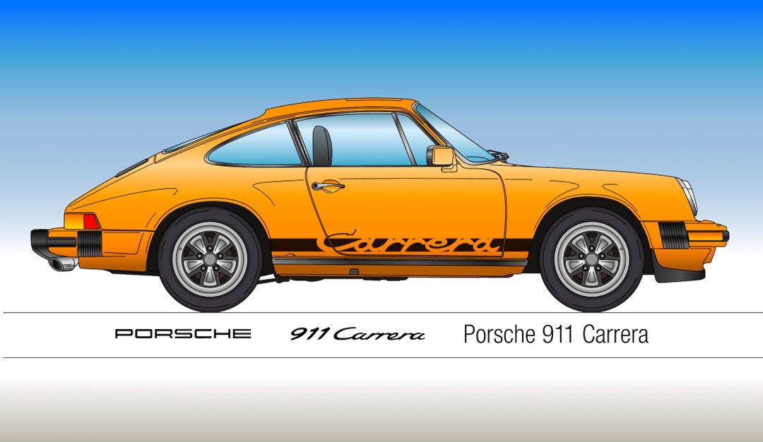 Porsche 911 Carrera Vector Illustration - Etsy