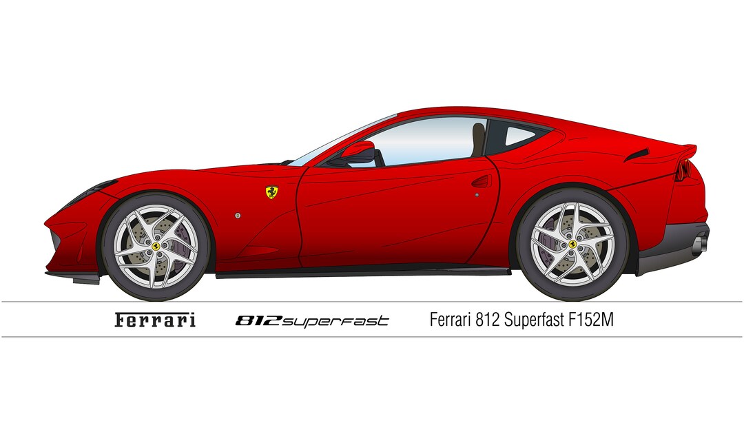 Ferrari 812 Superfast Poster, Digital Illustration - Etsy
