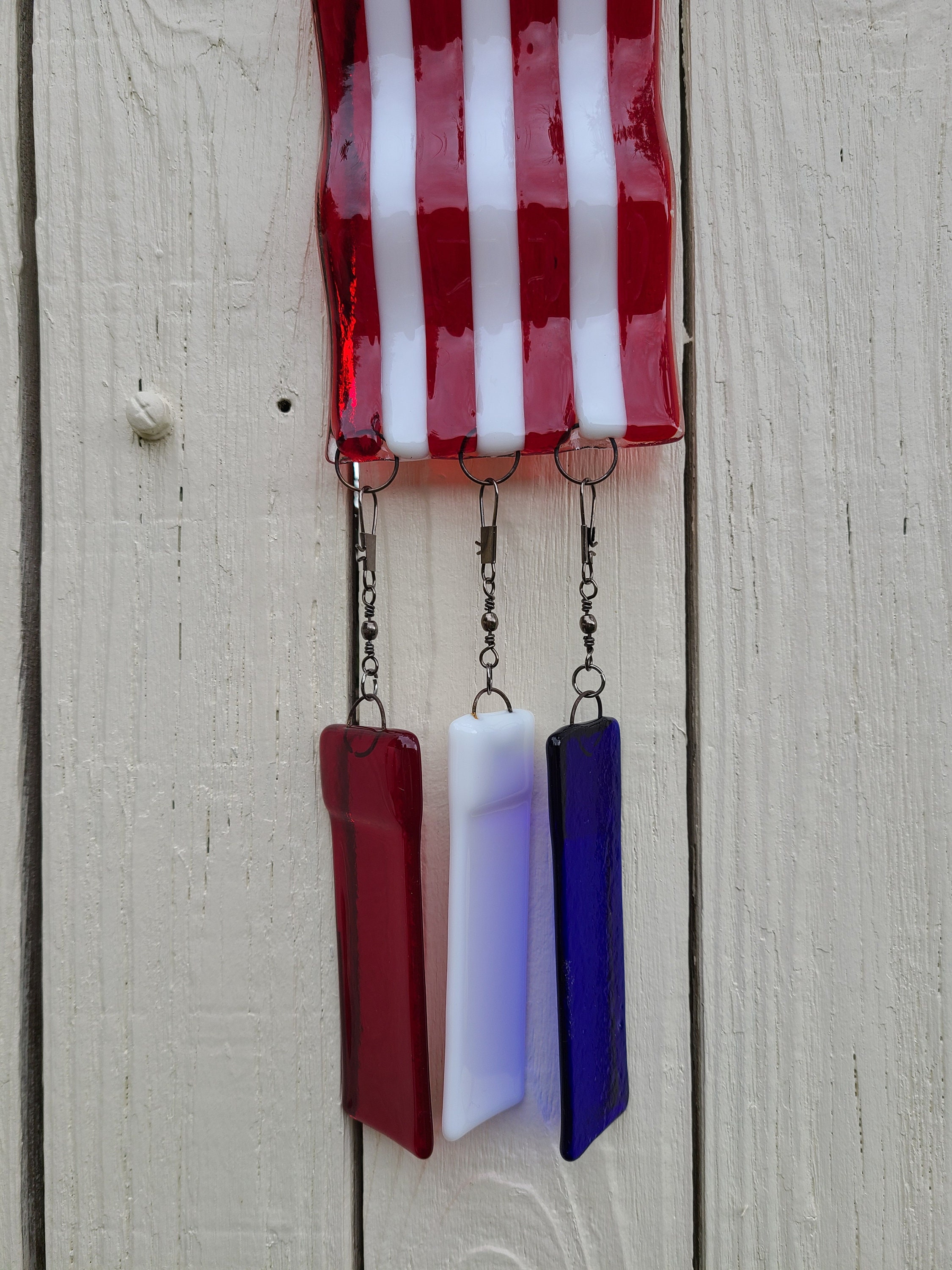 Windchime American Flag Patriotic Suncatcher American Decor United ...