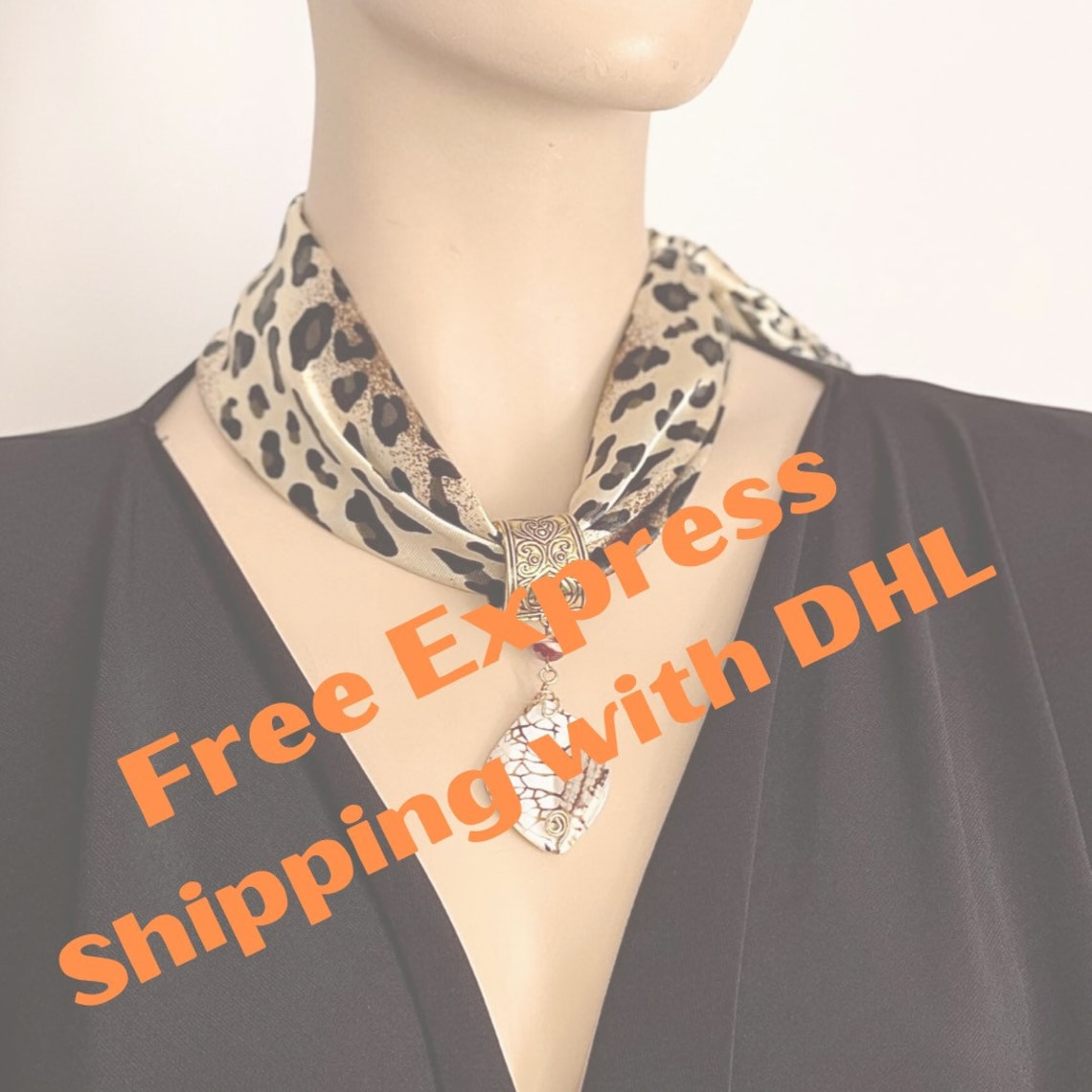 Leopard Skin Scarf With a Fancy Zebradorite Scarf Jewelry . Bronze ...