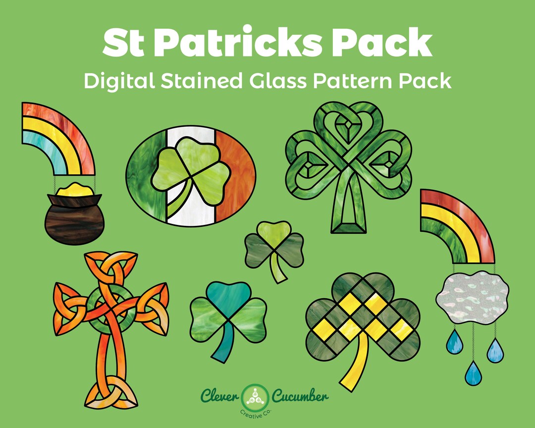 St Patricks Day Shamrock Rainbow Pot of Gold Celtic Knot Cross ...