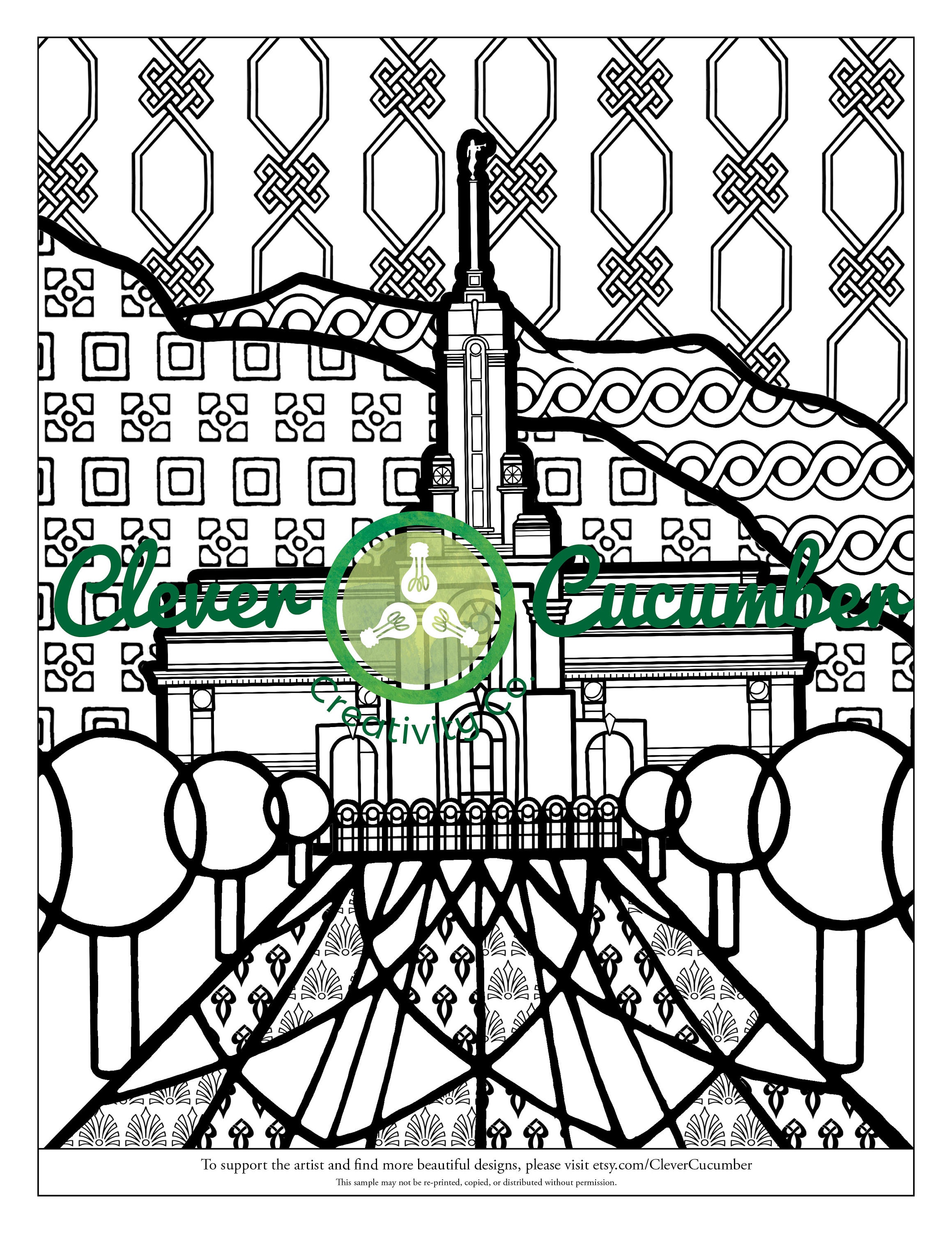 Adult Coloring Book LDS Mormon Latter-day Saint Church Temple Coloring ...