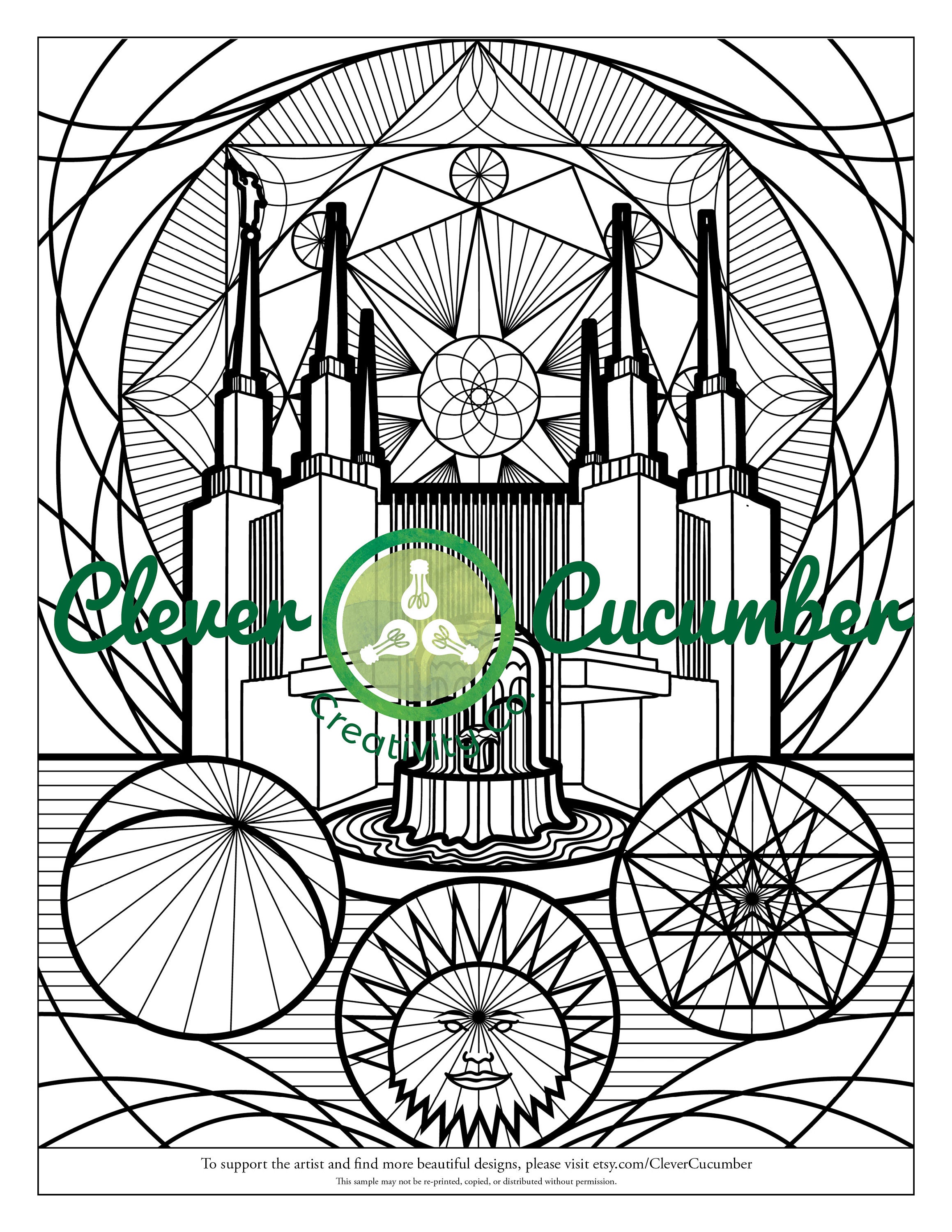 Adult Coloring Book LDS Mormon Latter-day Saint Church Temple Coloring ...