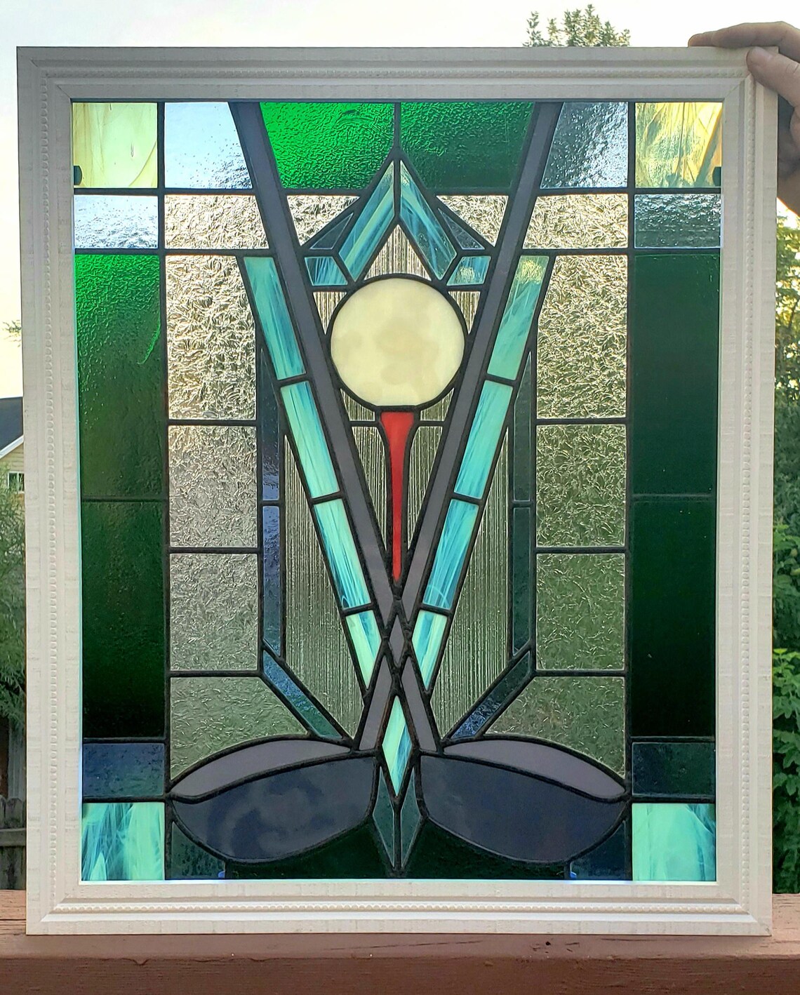 Art Deco Prairie Style Stained Glass Golf Window Download Pattern ...
