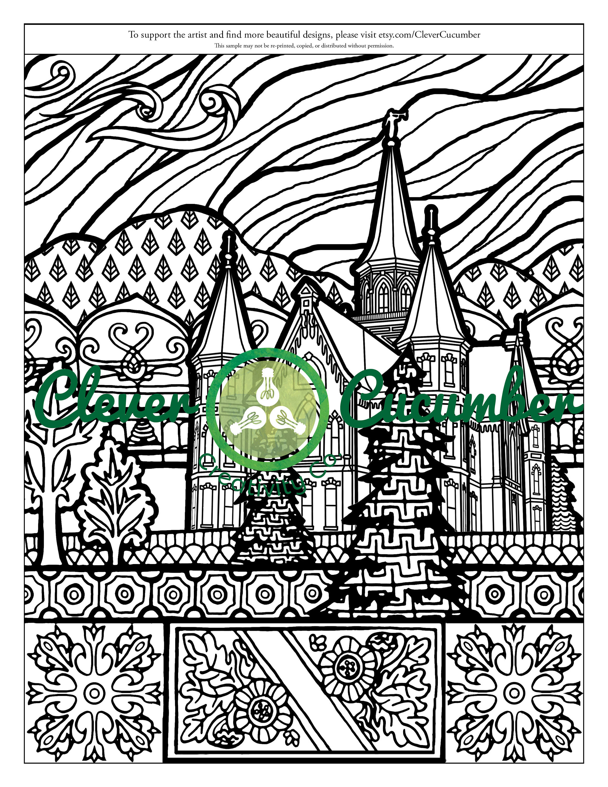 LDS Mormon Latter-day Saint Church Temple Adult Coloring Page Provo ...