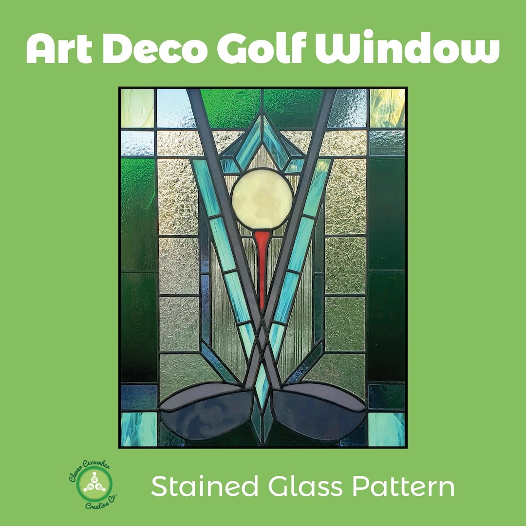Art Deco Prairie Style Stained Glass Golf Window Download Pattern ...