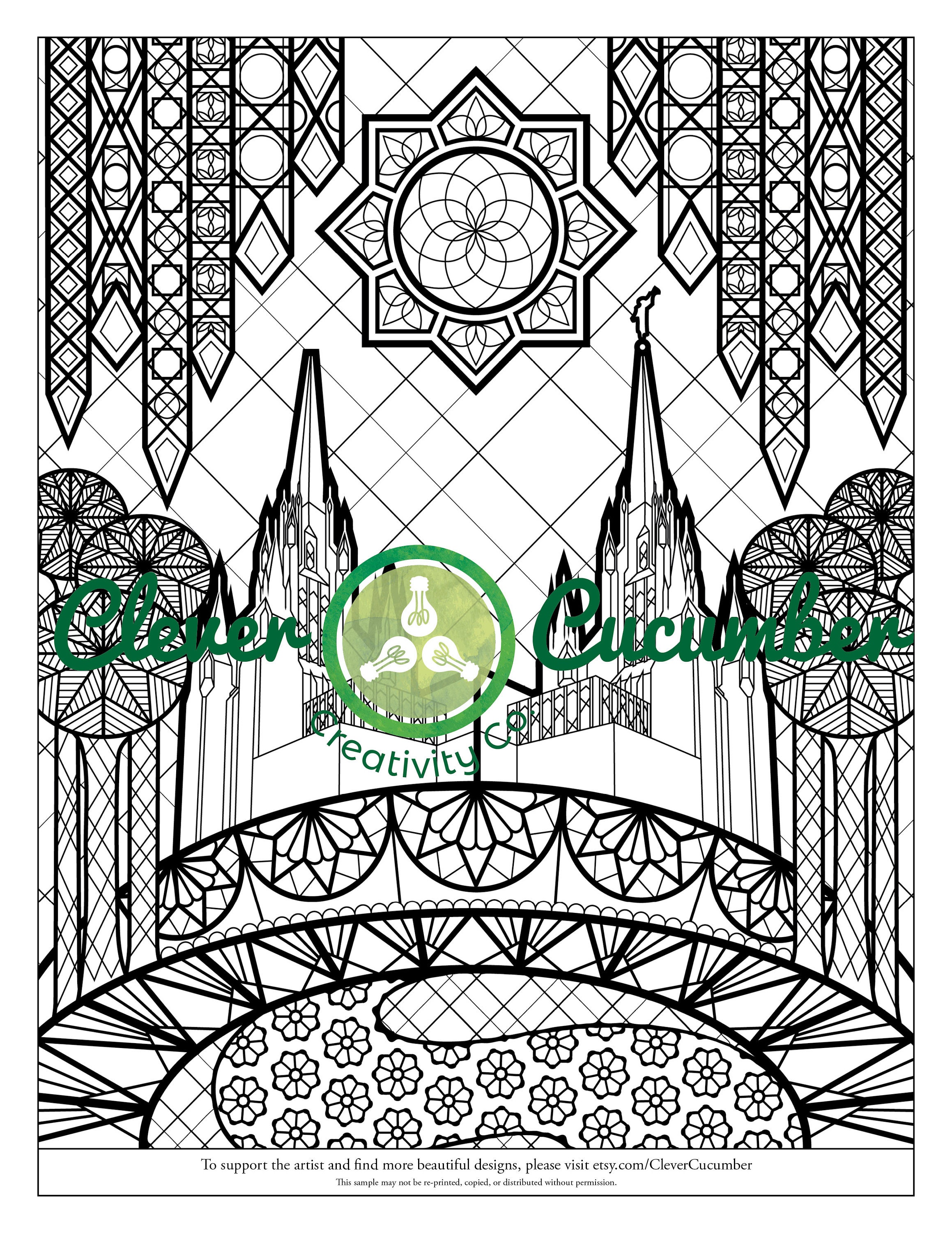 Adult Coloring Book LDS Mormon Latter-day Saint Church Temple Coloring ...