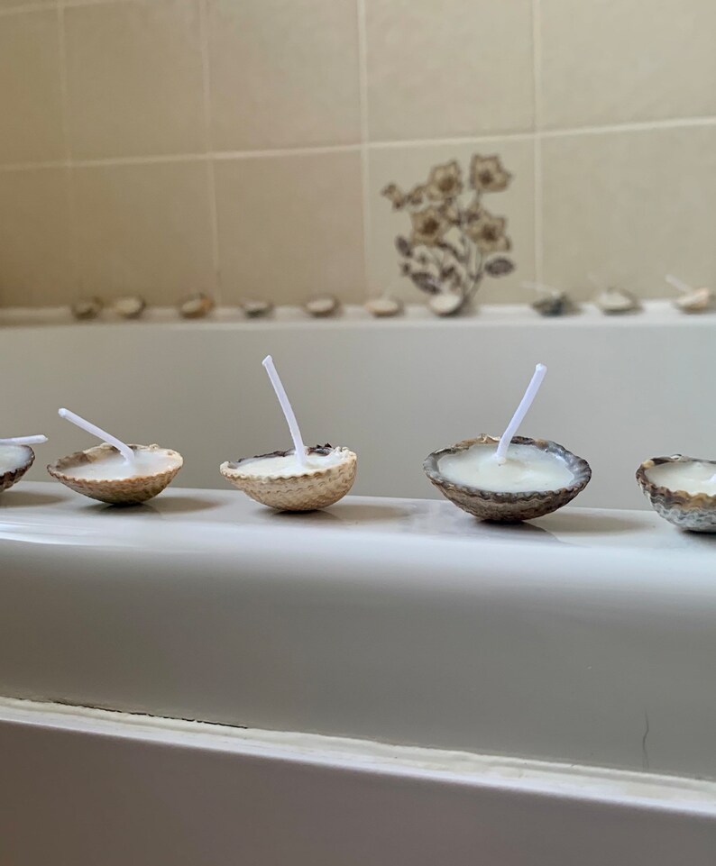 Sea Shell Tea-lights Handmade Mini Shell Candles White - Etsy UK