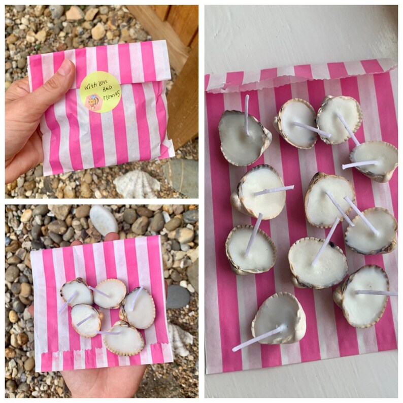 Sea Shell Tea-lights Handmade Mini Shell Candles White - Etsy UK