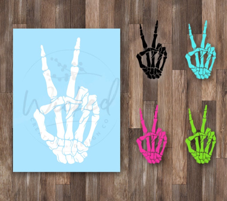 Decal - Skeleton Peace Sign - Etsy