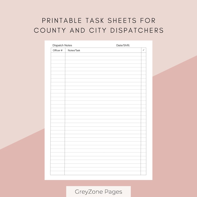 Dispatching Notes for 911, County, City, and Fire/ems Dispatchers - Etsy