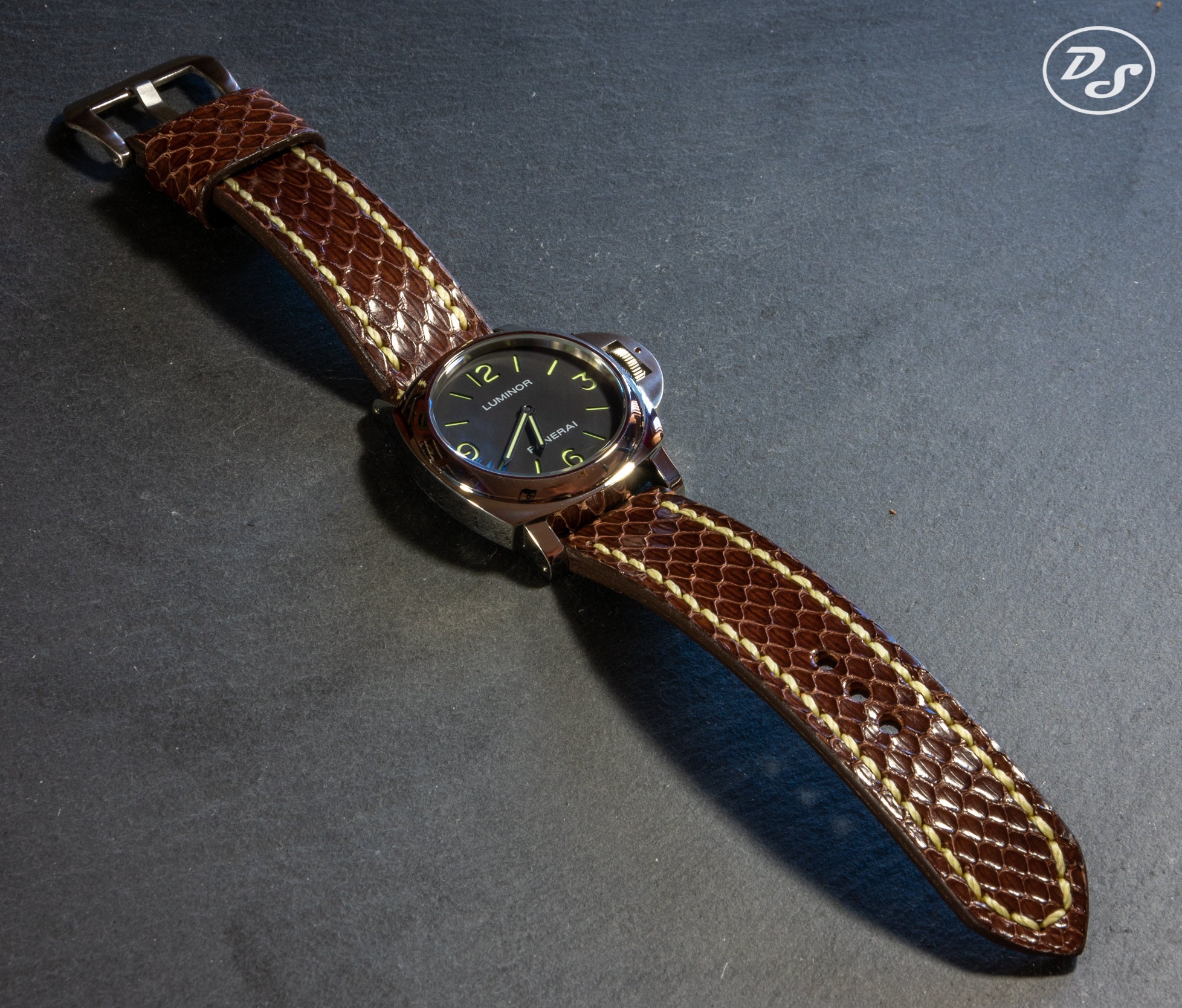 Artisan Handmade Chocolate Brown Snake Leather Watch Strap 20 | Etsy