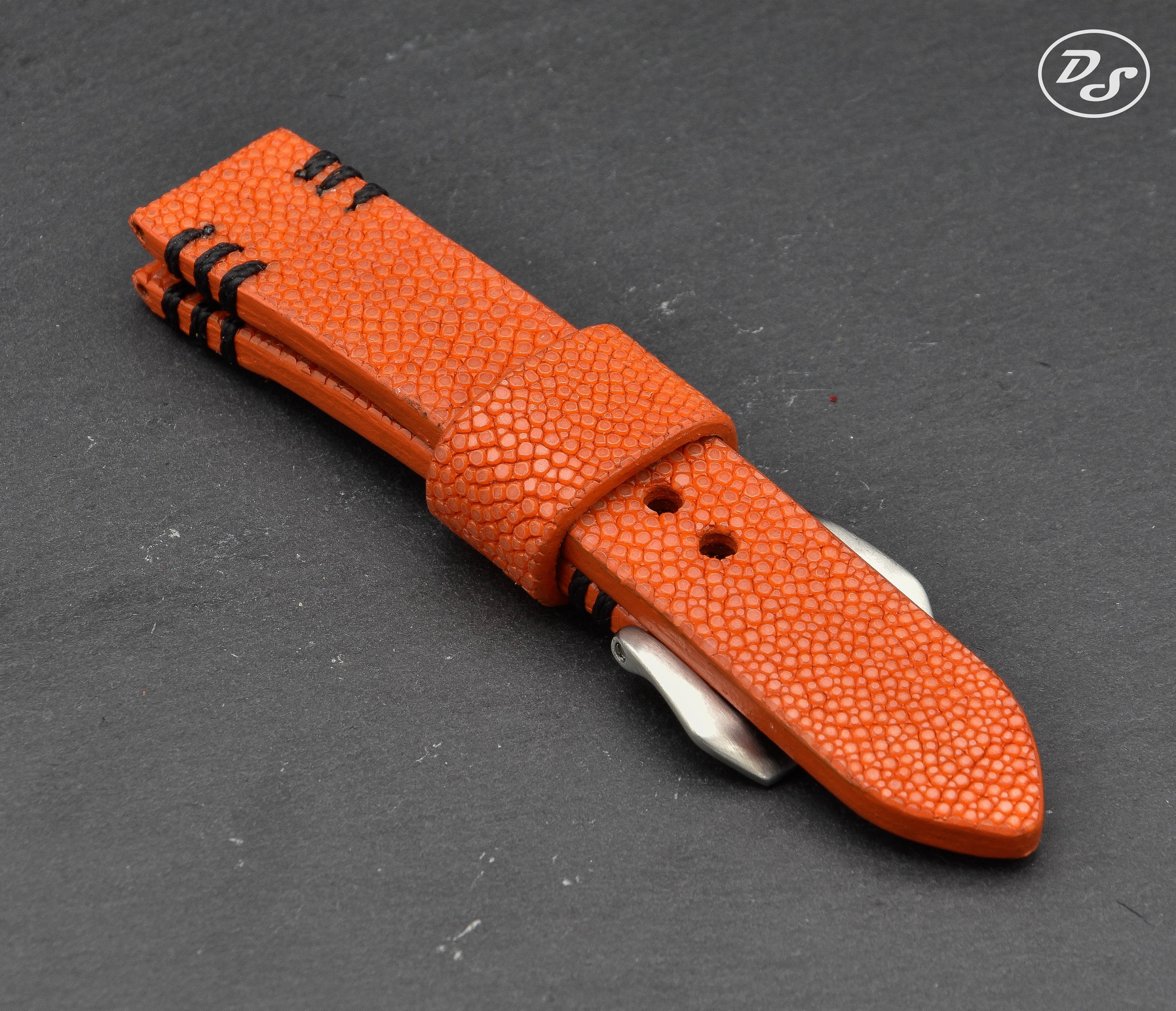 Handmade Bright Orange Stingray Leather Watch Strap With | Etsy