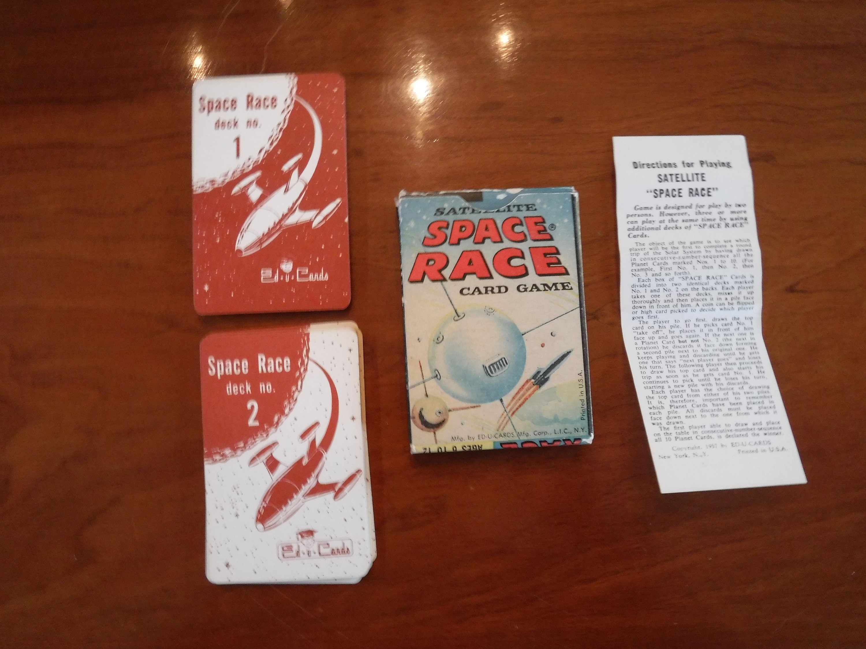 Satellite Space Race Card Game 1957 Ed-u-cards Sputnik Complete With ...