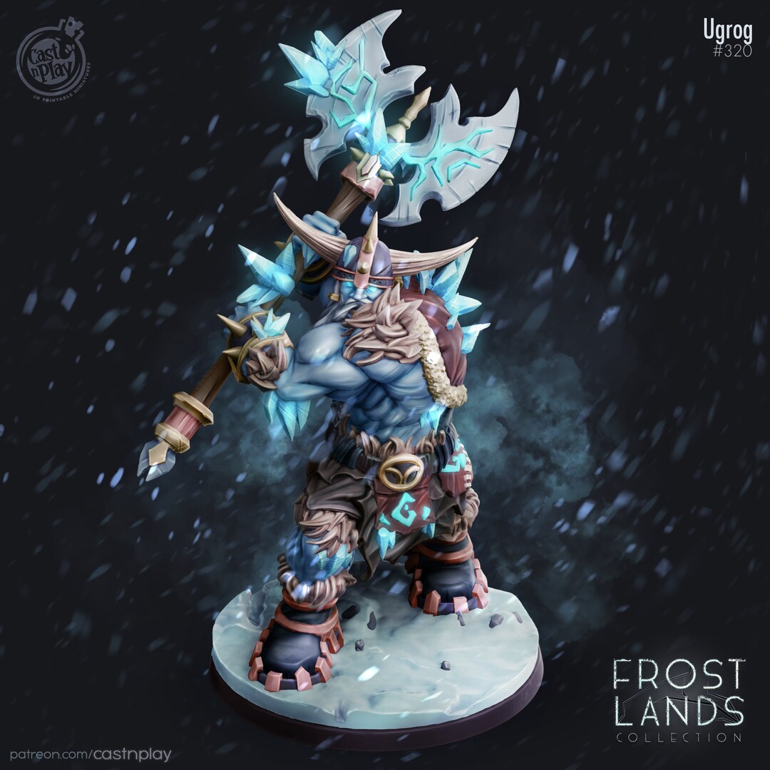 Ugrog Frost Giant Cast N Play Frostlands 3d Printed Miniature - Etsy