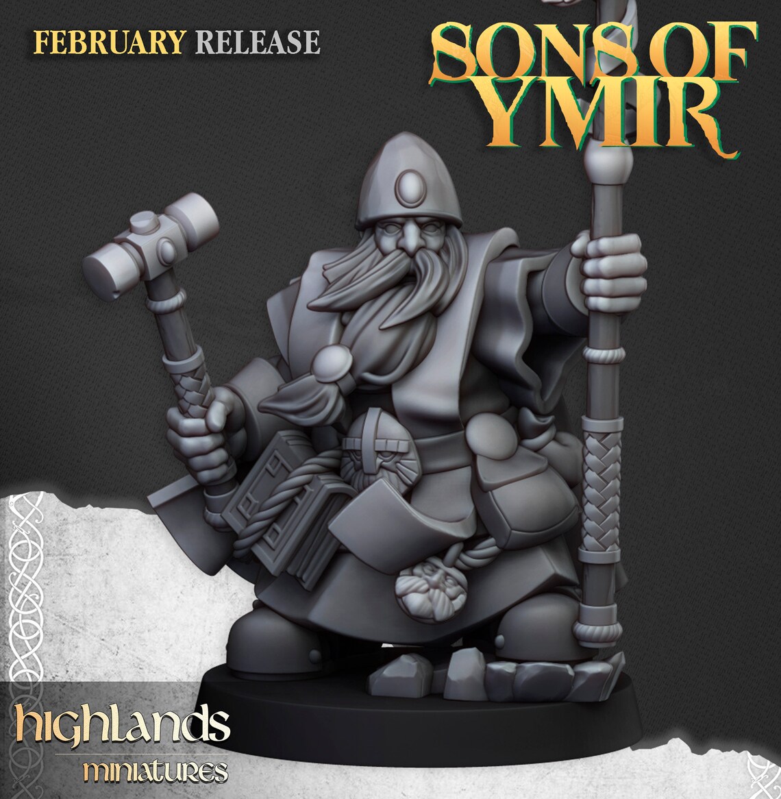 Sons of Ymir - Dwarf Runepriest by Highlands Miniatures - Etsy