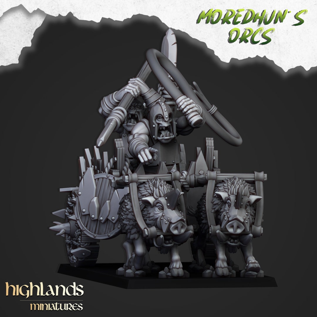 Moredhun's Orcs - Orc Chariot Unit by Highlands Miniatures - Etsy