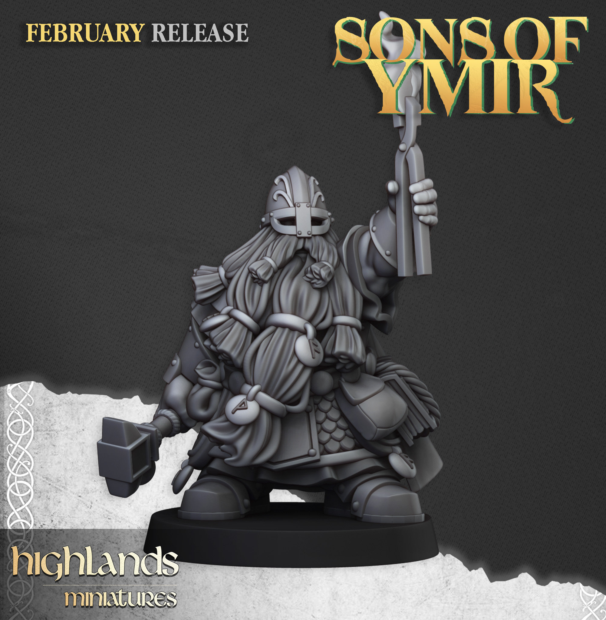 Sons of Ymir - Dwarf Runemaster by Highlands Miniatures - Etsy
