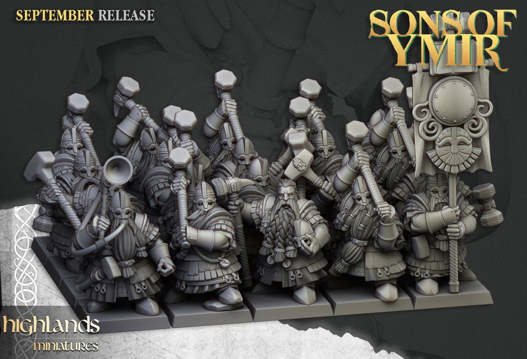 Sons of Ymir - Dwarven Kingsguard Unit by Highlands Miniatures - Etsy UK