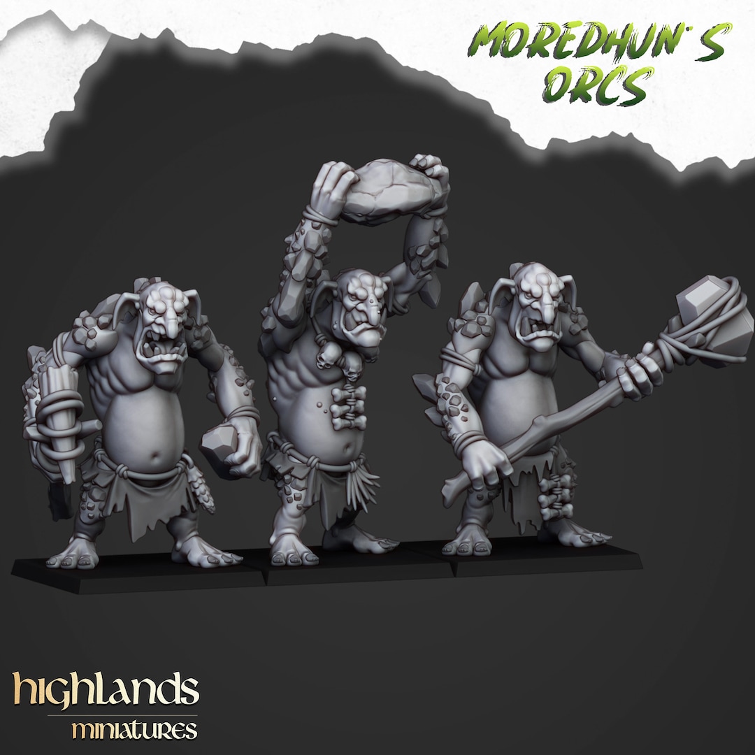 Moredhun's Orcs - Cave Troll Unit by Highlands Miniatures - Etsy